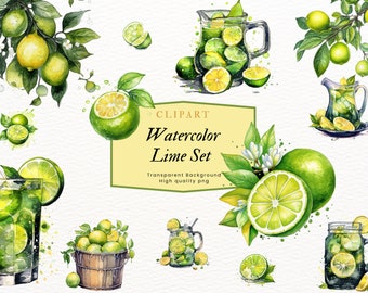 Vibrant Watercolor Lemon Clipart Set Citrus Fruit Illustrations ...
