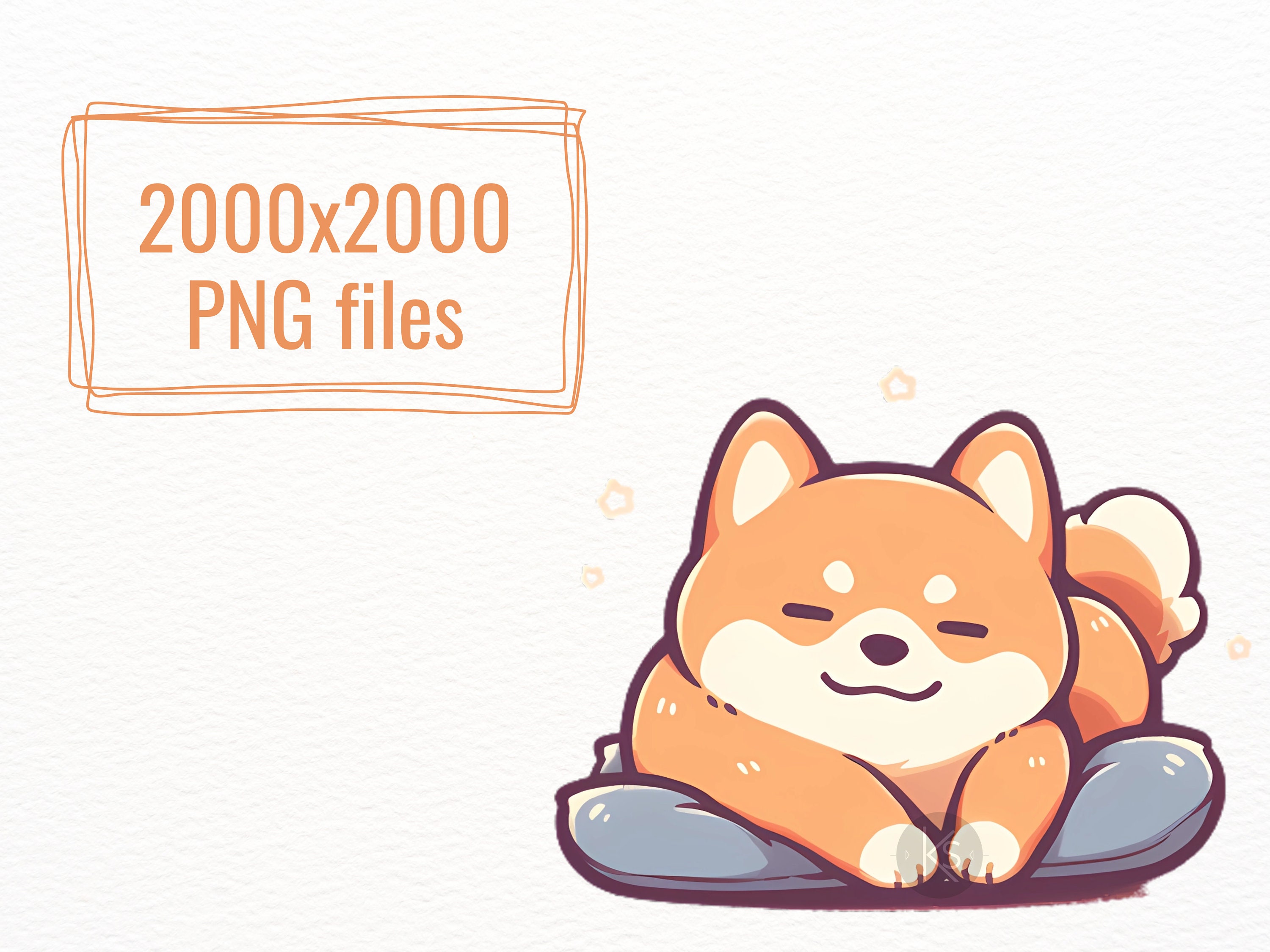Kawaii Shiba Inu Illustration, Cute Dog Clipart With Flat Colors ...