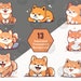 Kawaii Shiba Inu Illustration, Cute Dog Clipart With Flat Colors ...