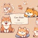 Kawaii Shiba Inu Illustration, Cute Dog Clipart With Flat Colors ...