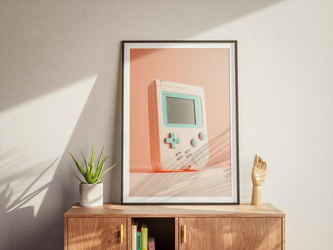 Retro Minimalist | Gameboy, Gaming Wall Art, Vintage Handheld Console ...