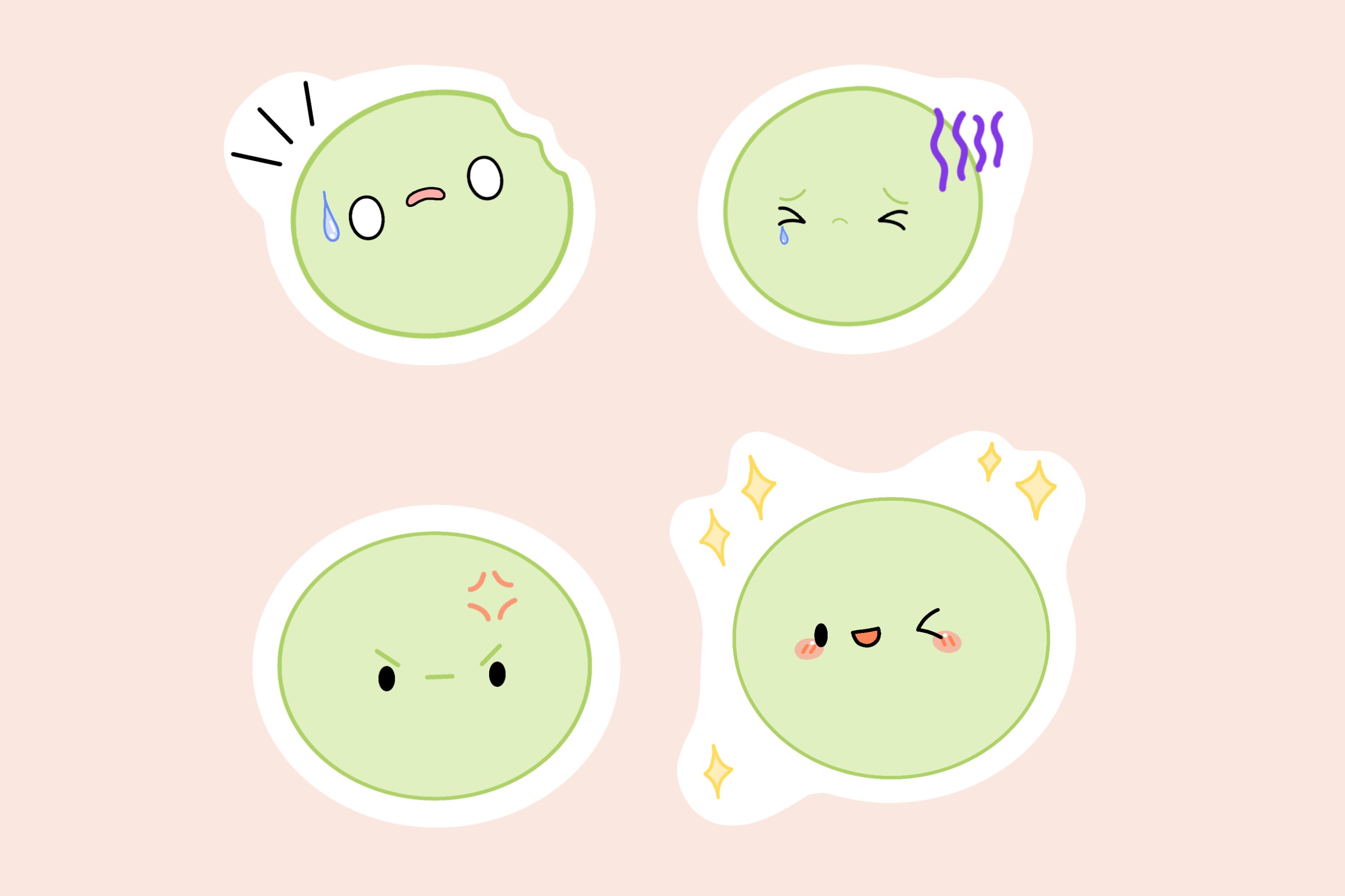Kawaii Mochi Stickers, Mochi Stickers, Kawaii Stickers, Sticker Pack ...