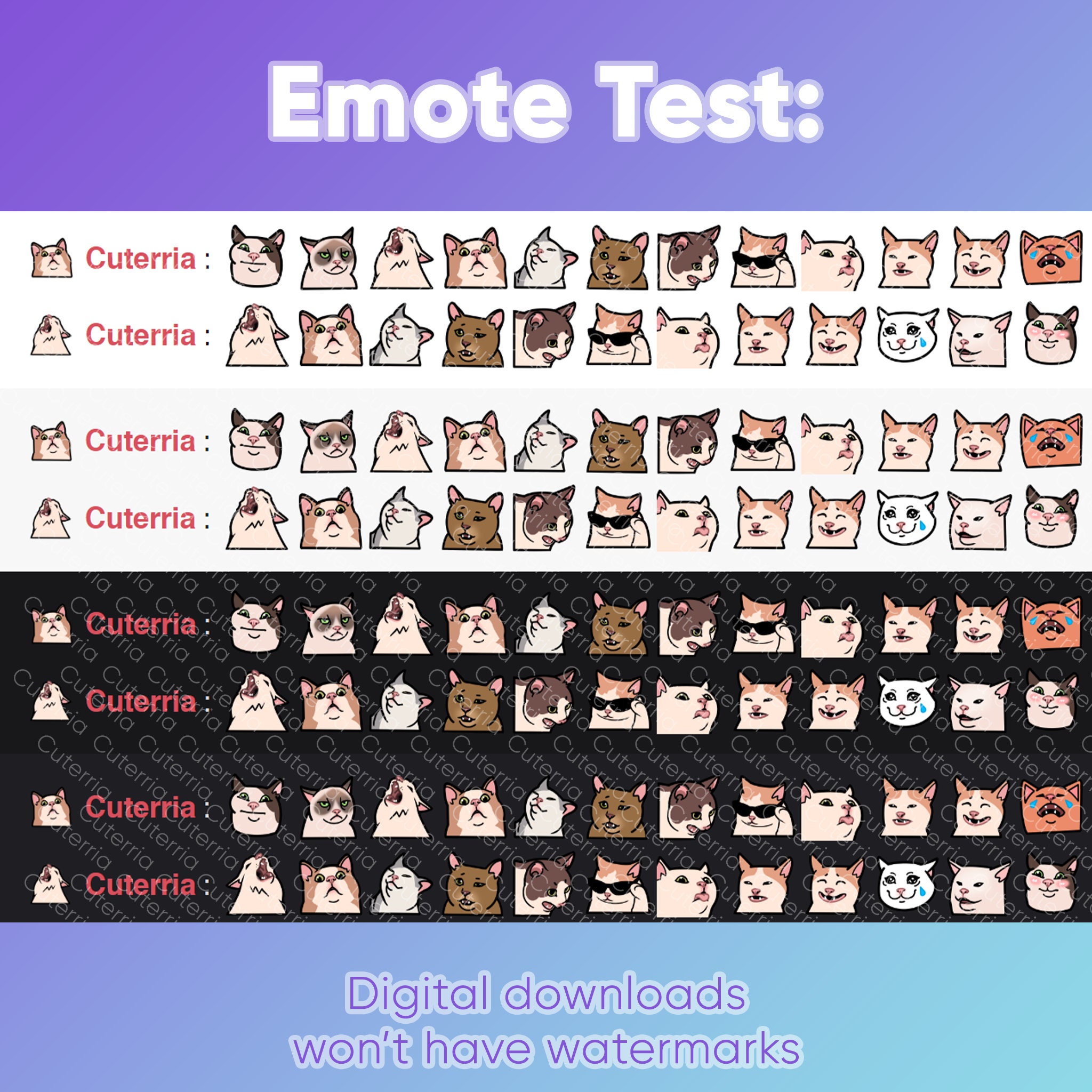 Funny Cats Emotes Pack 15 Emotes Ready to Use / Hand - Etsy
