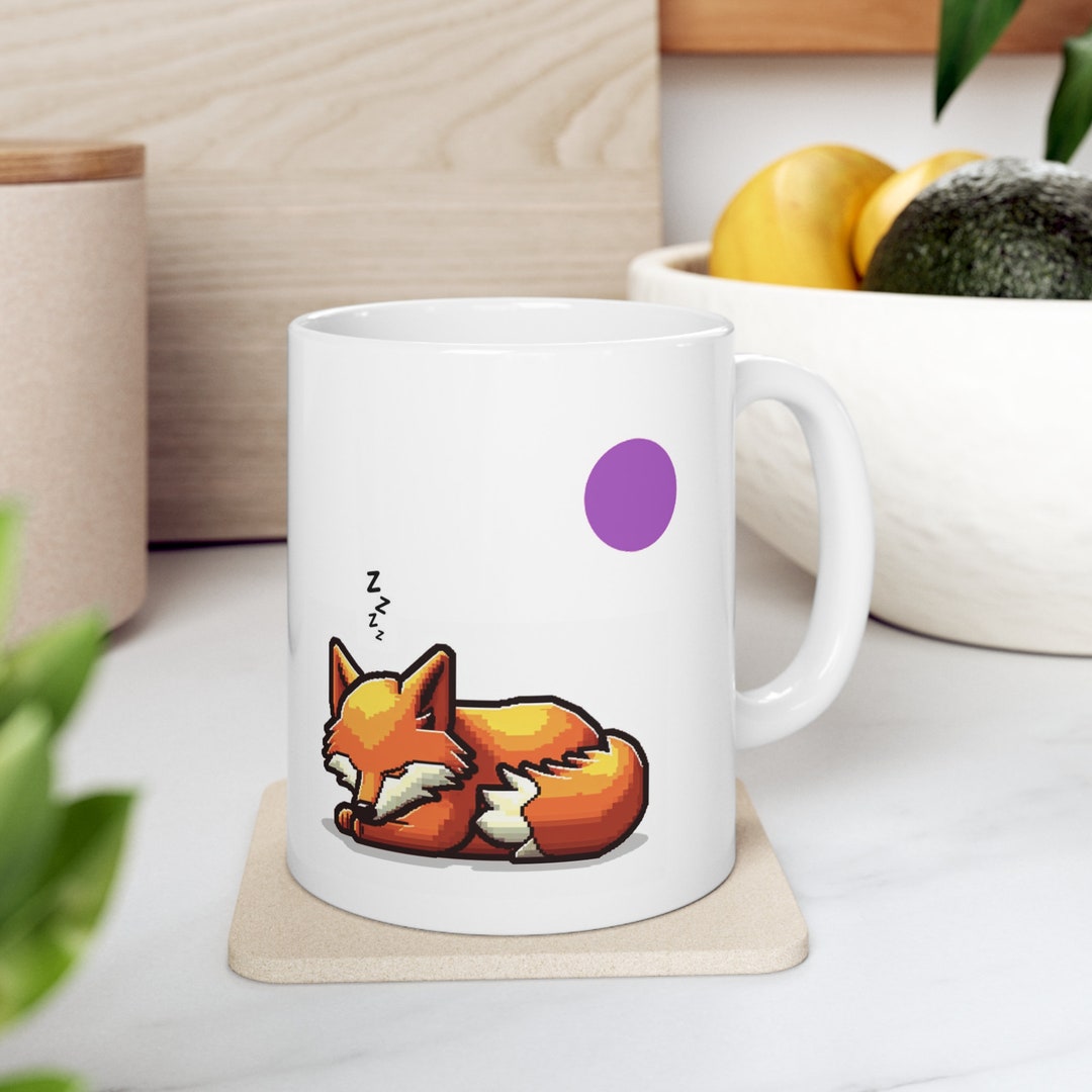 Fox Mug Cute Animal Mug 8 Bit Mug Fun Gift for Her Always Sleepy Mug ...