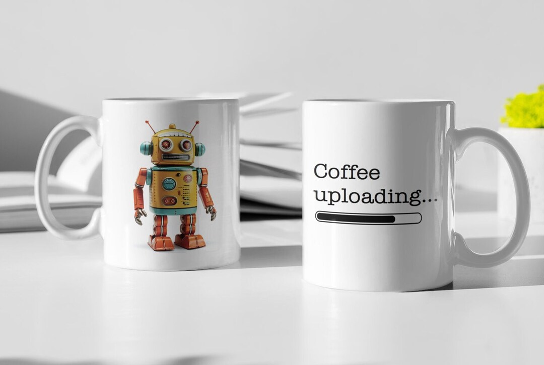 Cute Robot Mug for Work Gift for Dad Fathers Day Mug for Office Home ...