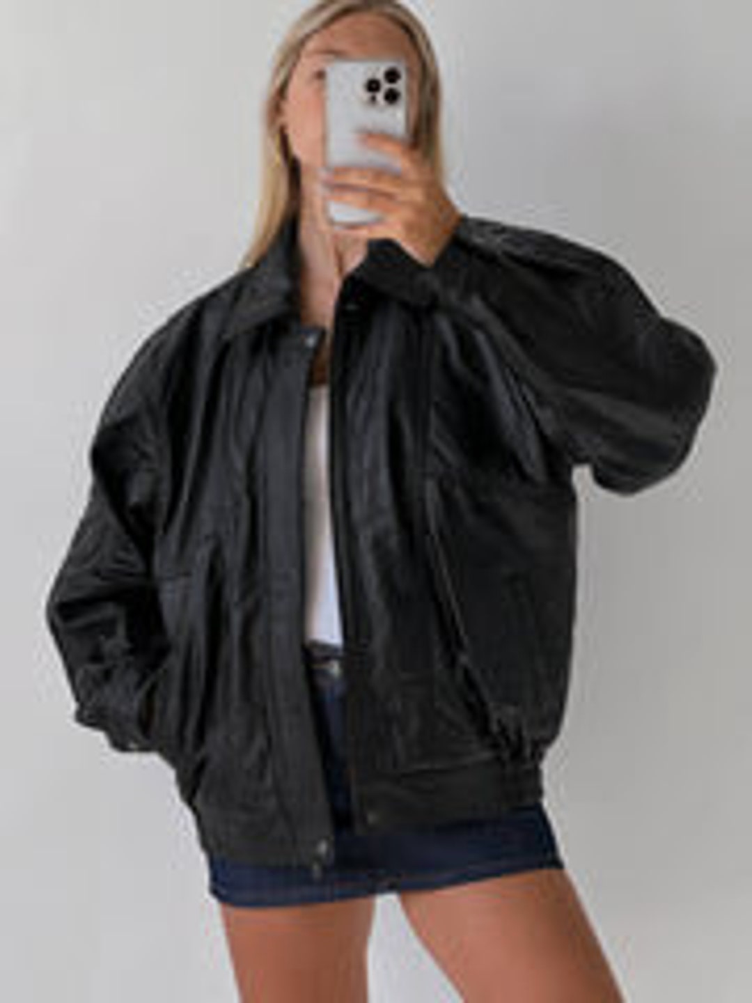 Vintage Boulevard Club Oversized Leather Bomber Jacket. - Etsy