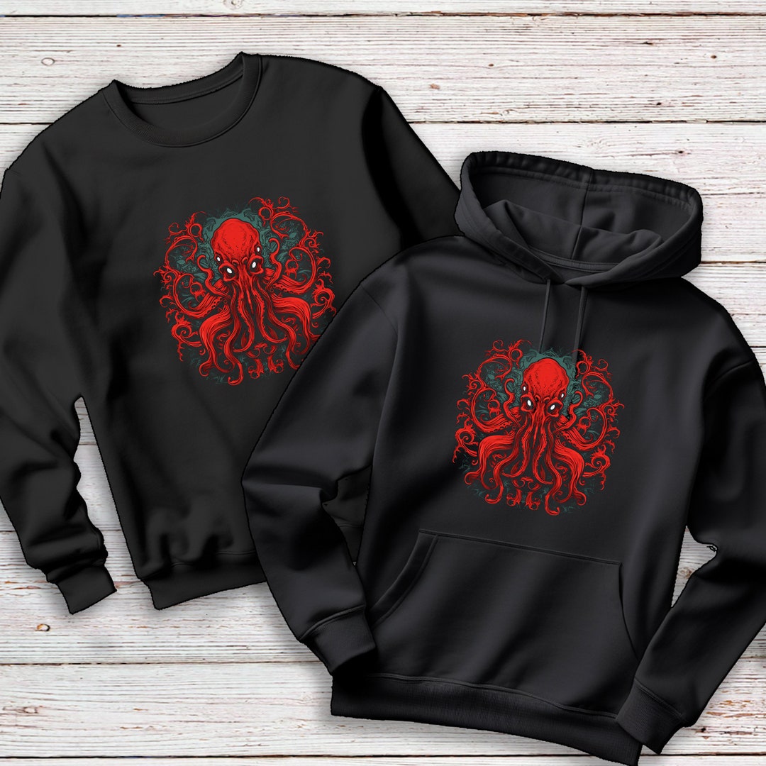 Red Cthulhu Graphic Sweatshirt - Men's and Women's Hoodie ...
