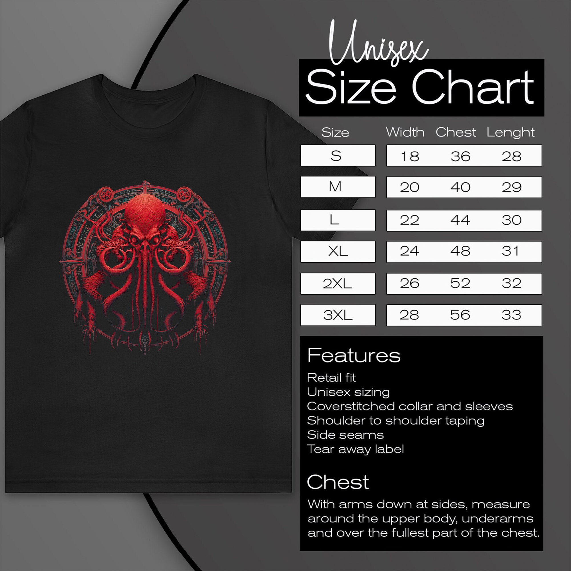 Red Cthulhu Graphic Tshirt/hp Lovecraft T-shirt/cthulhu Tee/call of ...