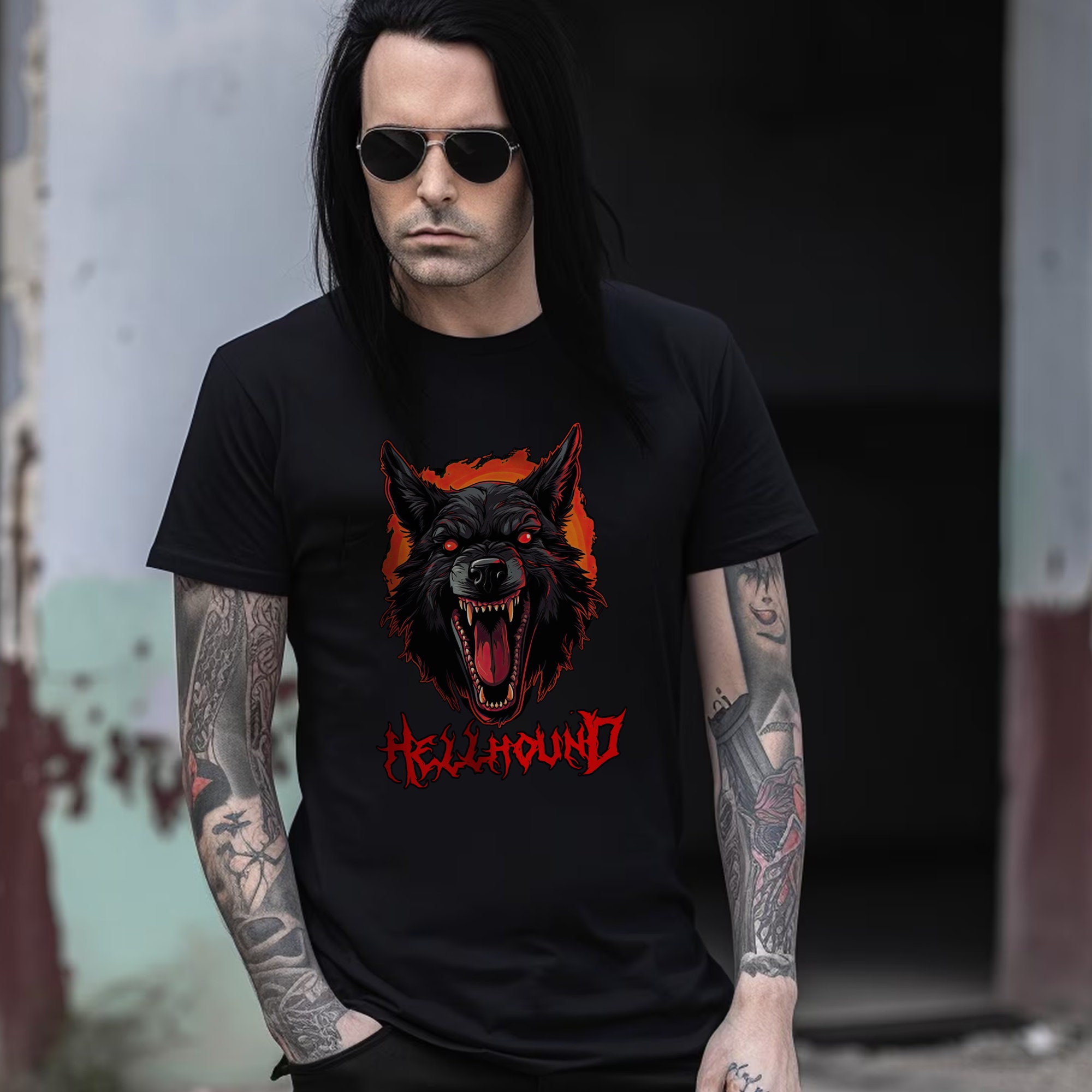 Hellhound Tshirt/gothic T-shirt/hellhound Graphic Design - Etsy