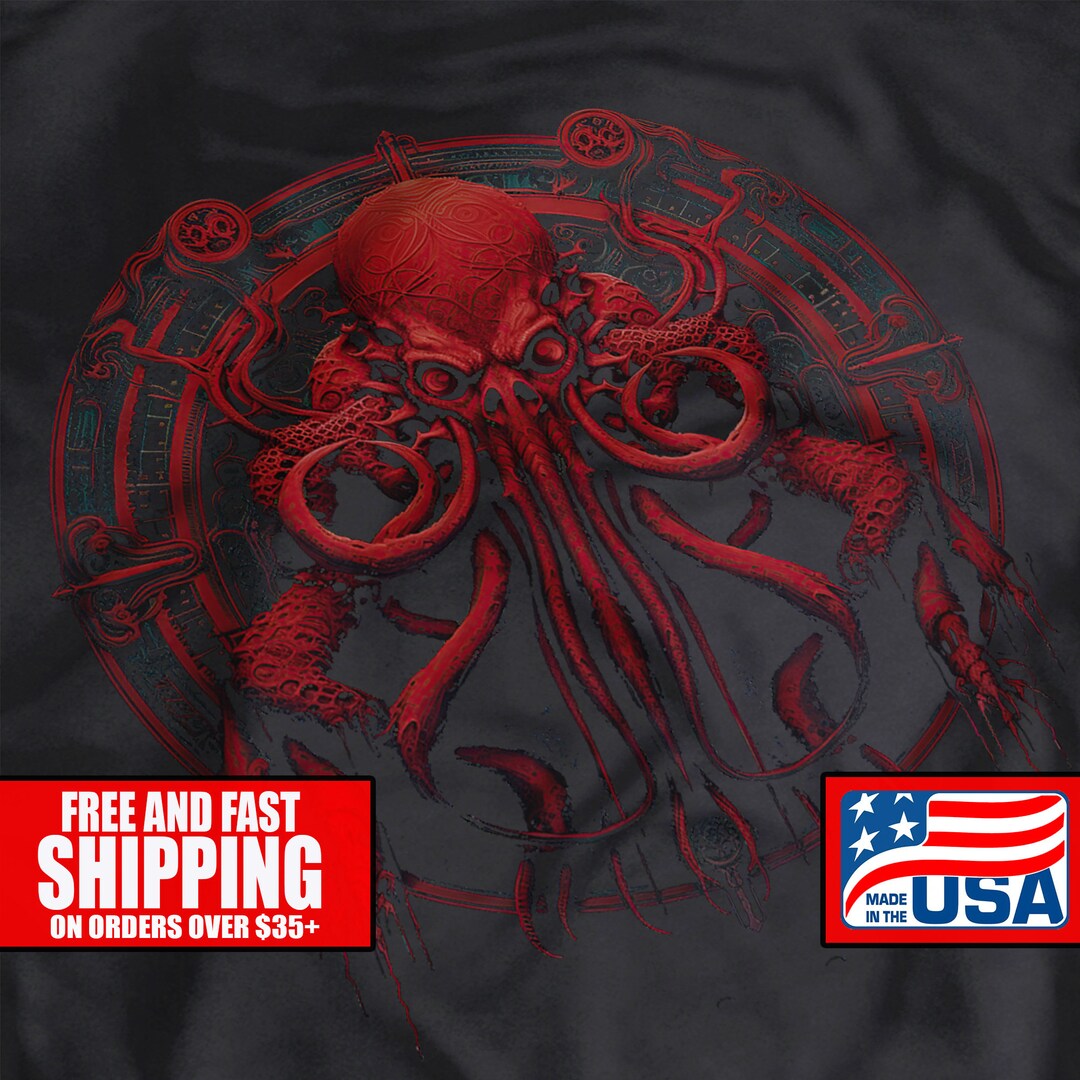 Red Cthulhu Graphic Tshirt/hp Lovecraft T-shirt/cthulhu Tee/call of ...