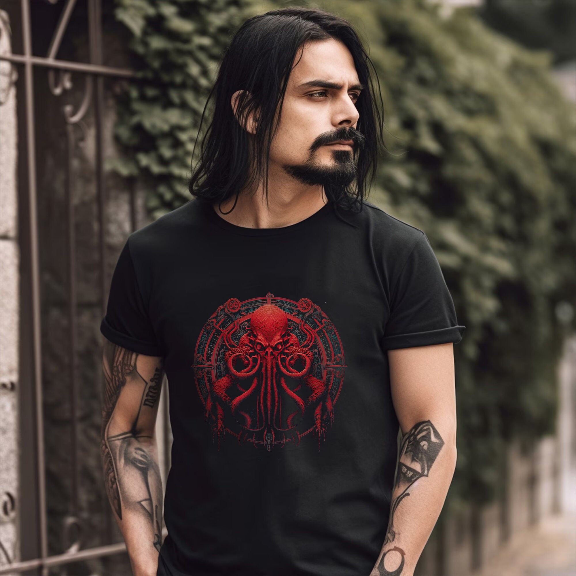 Red Cthulhu Graphic Tshirt/hp Lovecraft T-shirt/cthulhu Tee/call of ...