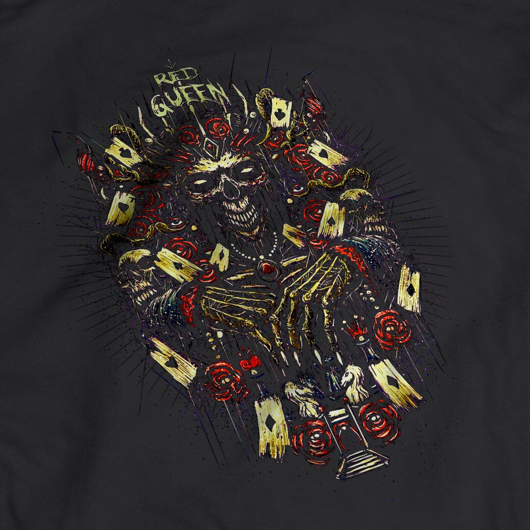 Red Queen Graphic T-shirt/red Queen Skulls Shirt/gothic Red Queen Tee ...