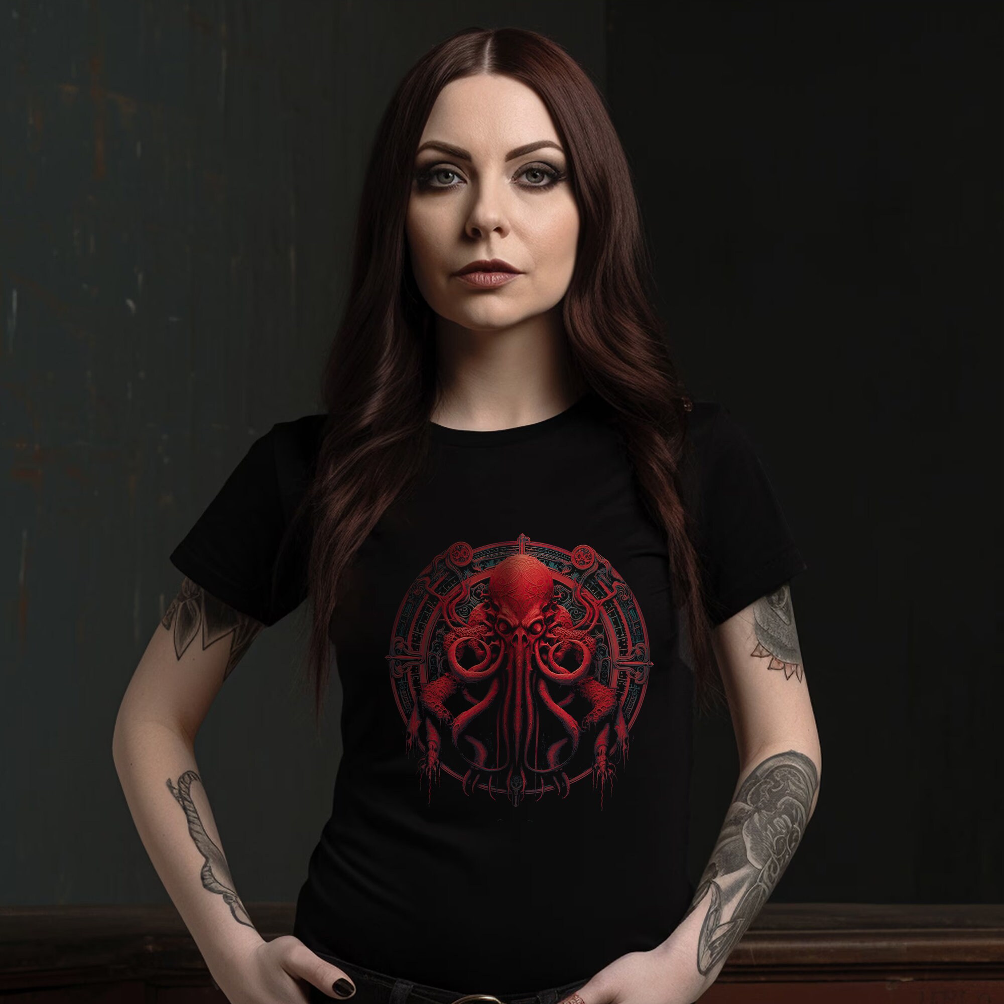 Red Cthulhu Graphic Tshirt/hp Lovecraft T-shirt/cthulhu Tee/call of ...