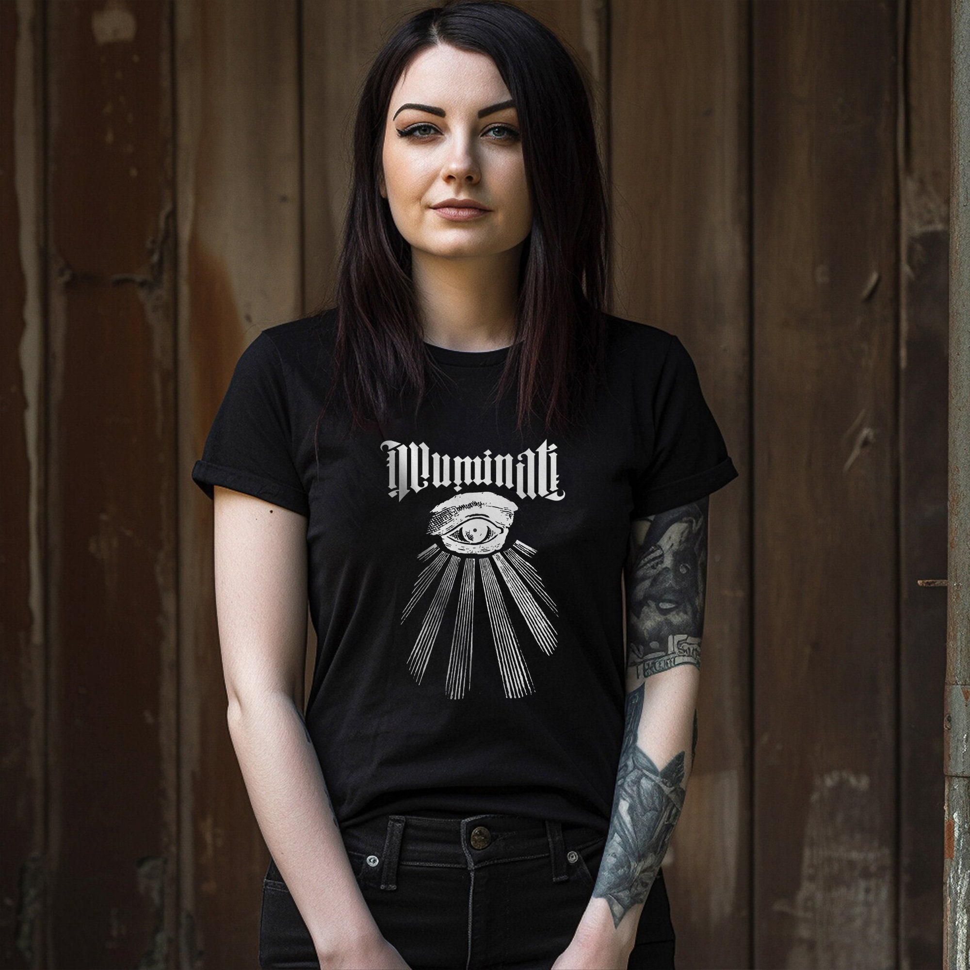Illuminati Ambigram Graphic Tshirt/conspiracy Theory T-shirt/all Seeing ...