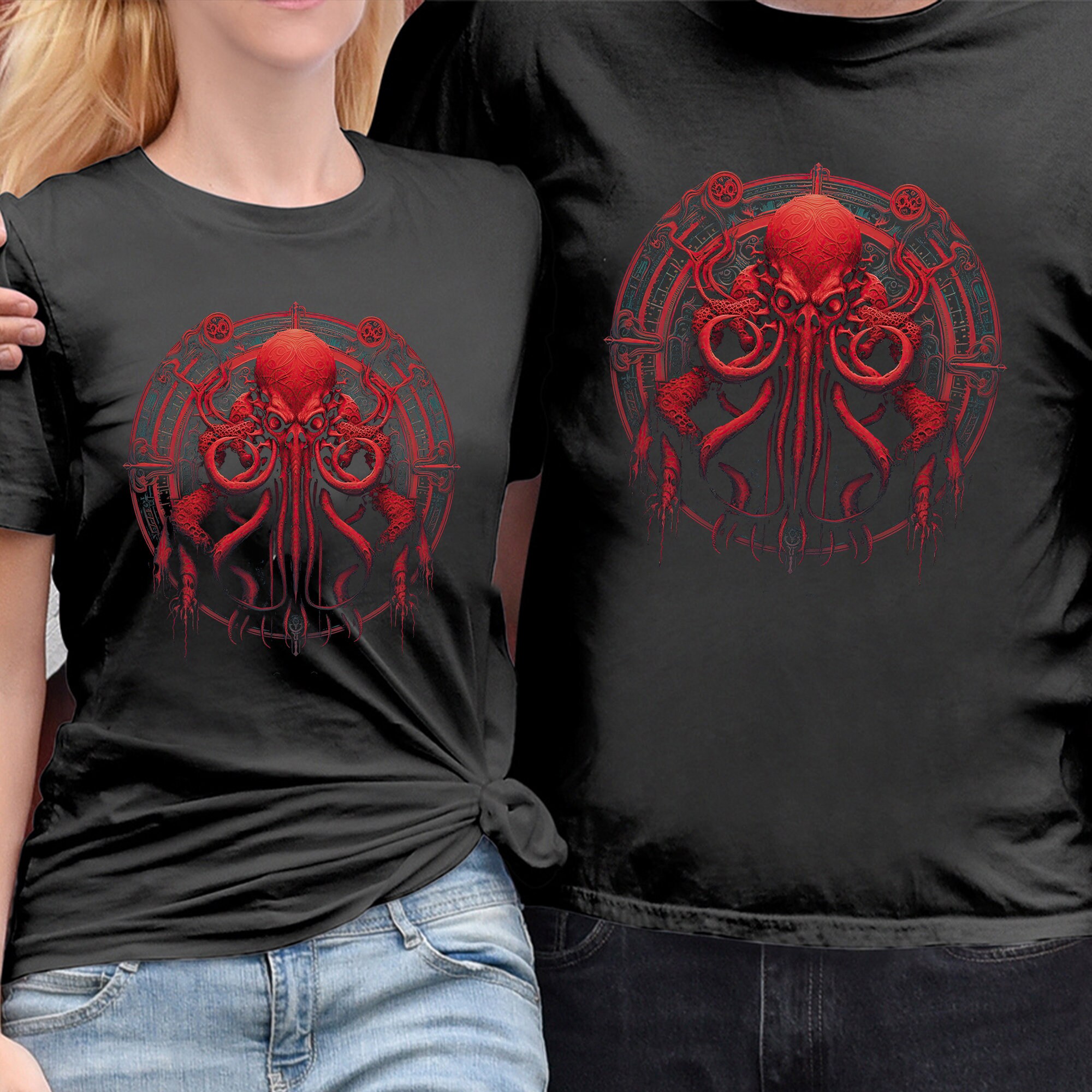 Red Cthulhu Graphic Tshirt/hp Lovecraft T-shirt/cthulhu Tee/call of ...