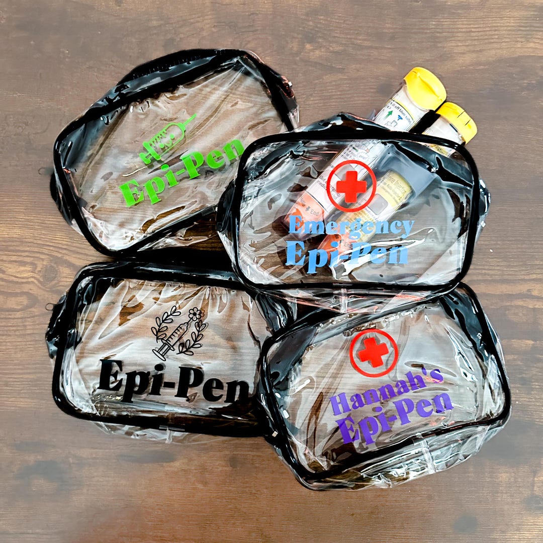 Custom Clear Epi-pen Bag for Travel/storage/medical Alert, Anaphylaxis ...