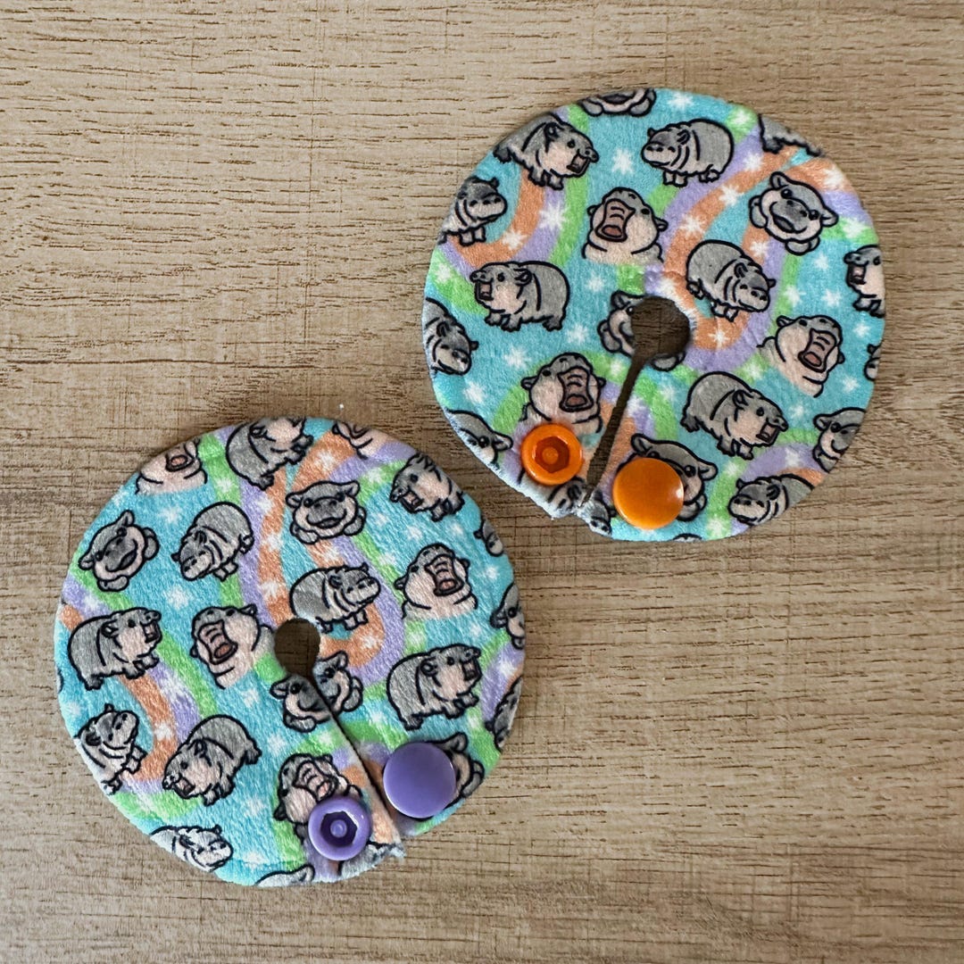Cute Moo Deng Pygmy Hippo Tubie Pad for Surgical Feeding Tube ...