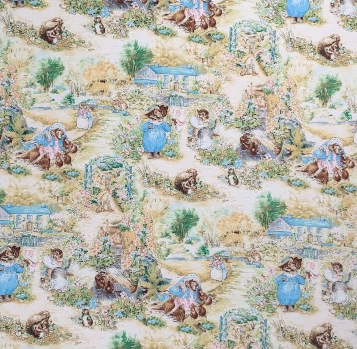 Beatrix Potter Children's Fabric. Licensed by Frederick Warne for ...