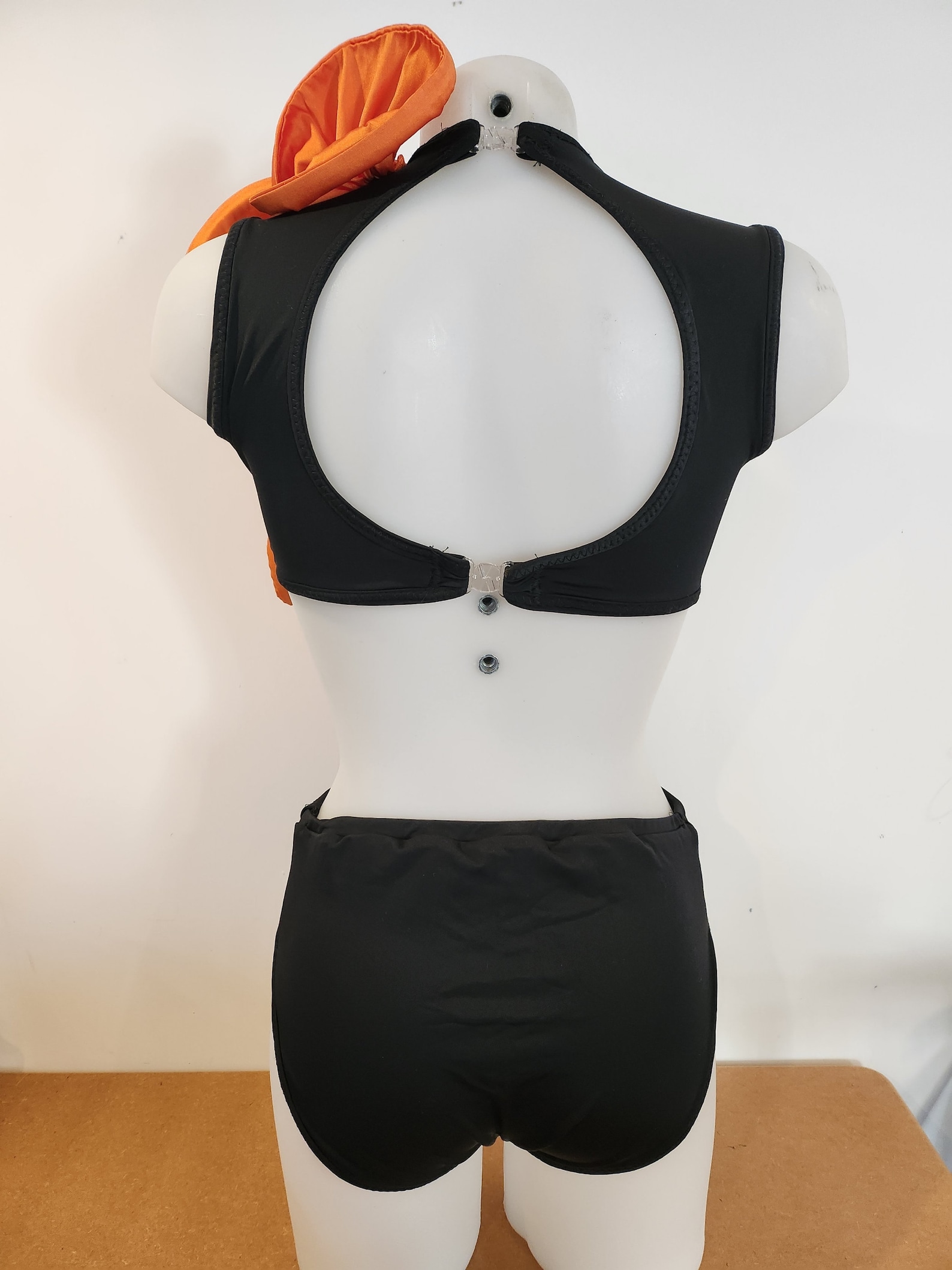 New Adult Dance Costume Leotard Orange Taffeta Ruffle 3d Detail ...