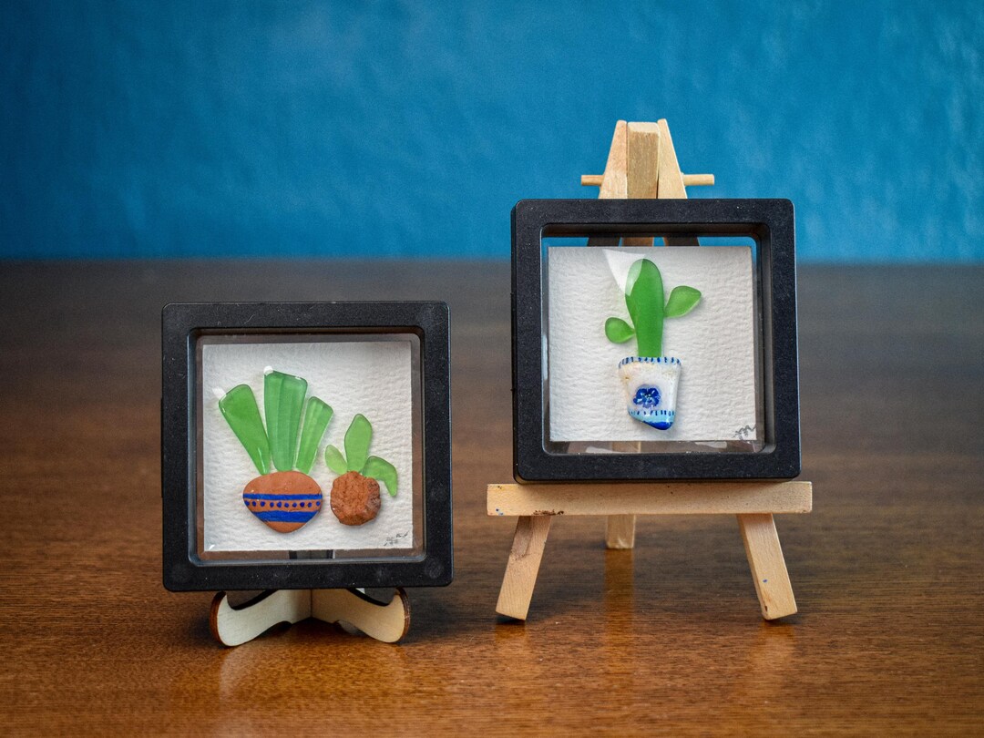 Mini Seaglass Art, Upcycled Mixed Media Mosaic in Floating Seaglass ...
