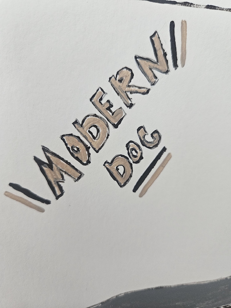 Original Naive Folk Art Painting, Dachshund on Mid-century Furniture - Etsy