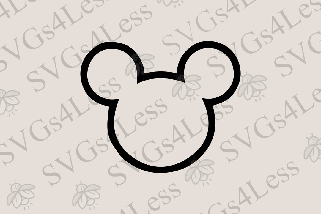 Mickey Mouse Silhouette Outlined Digital Download 2-SVG, 2-PNG, 2-JPG ...