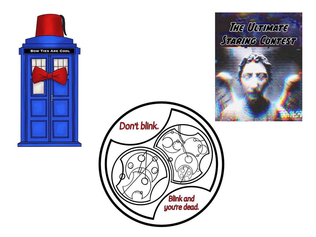 Dr. Who Sticker Pack, Dr. Who Sticker, Tardis Sticker, Weeping Angel ...