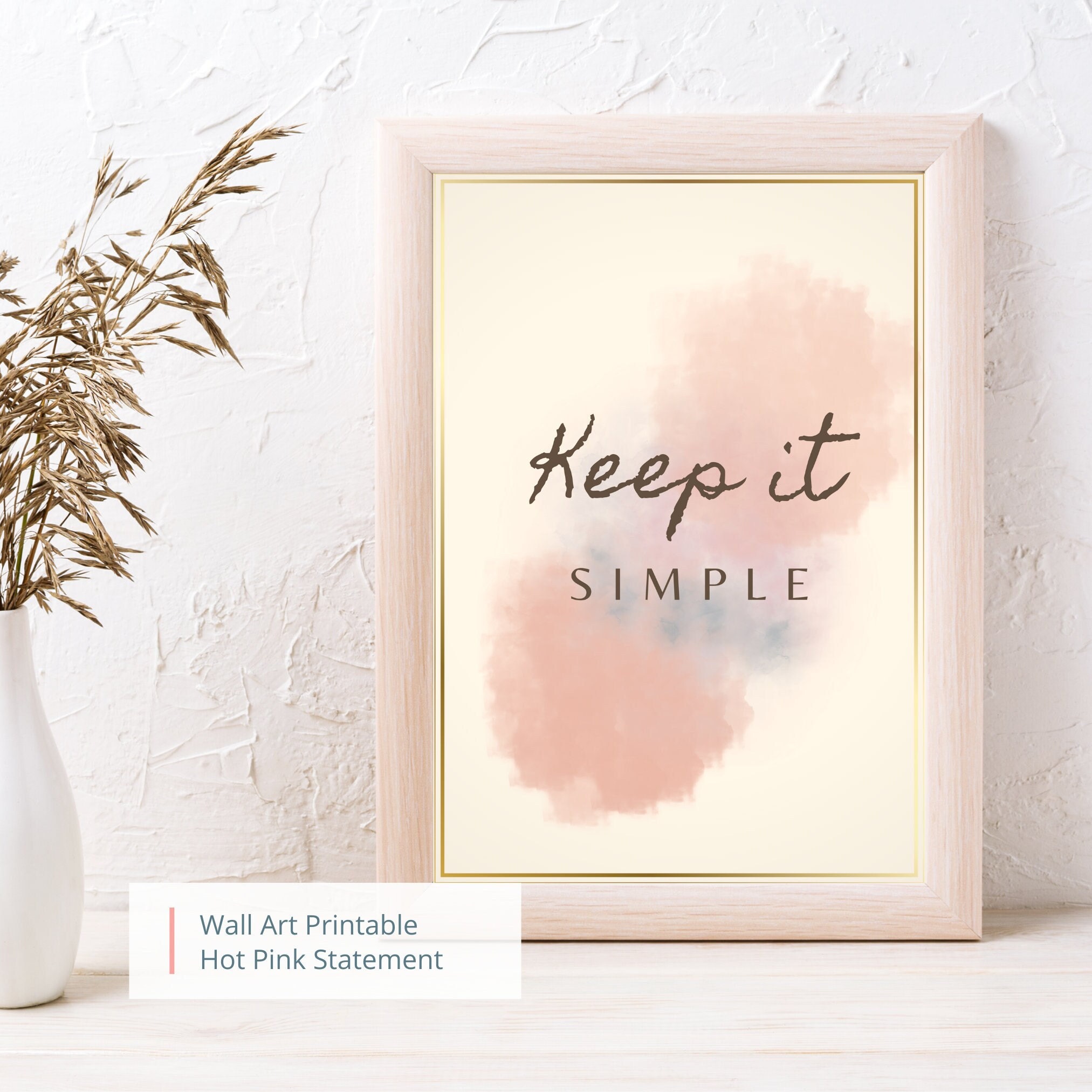 Pink Wall Art | Blush Pink Wall Printable |chic Pink Poster Art | Hot ...