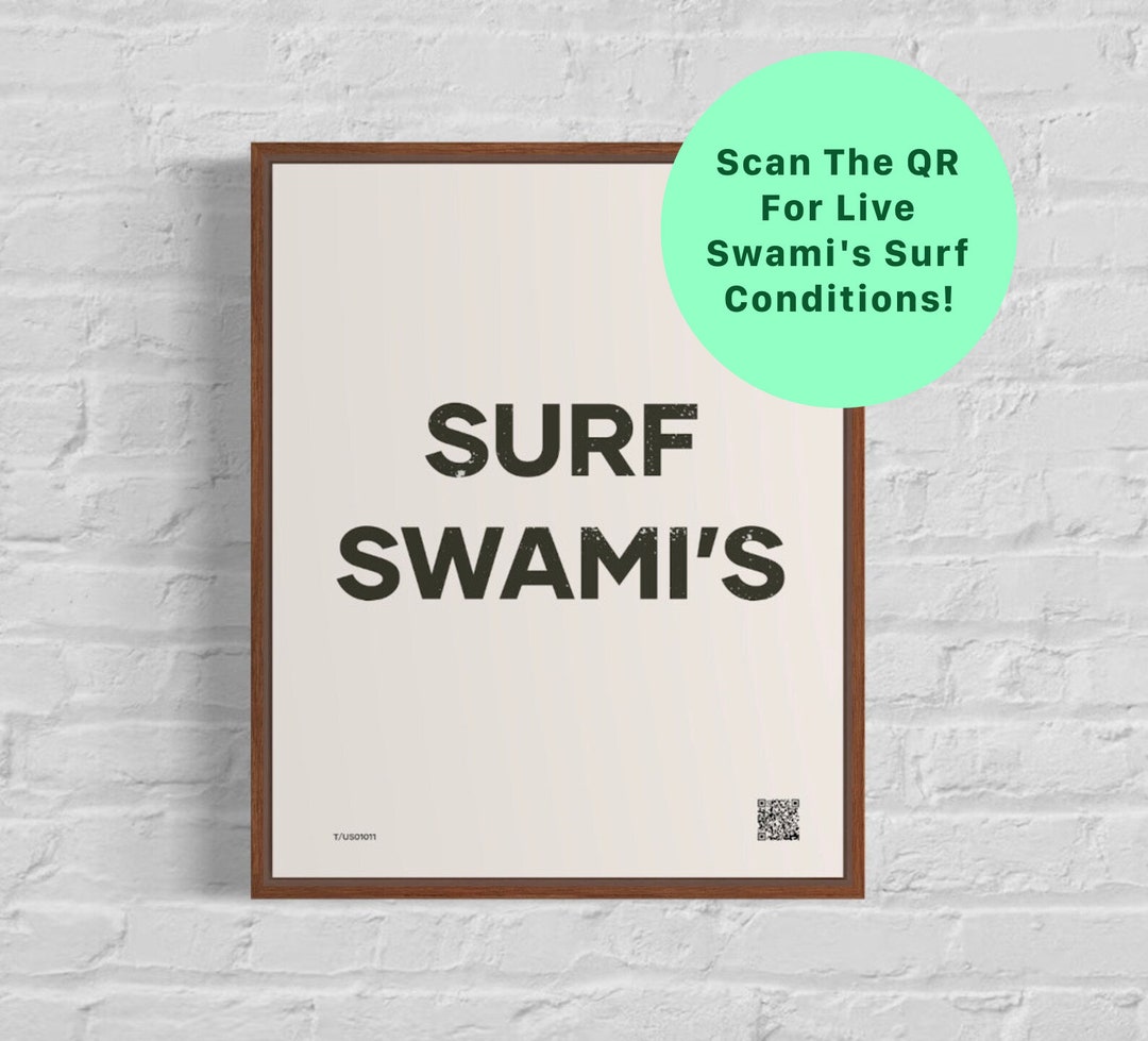 Surf Swami's Wall Art - Minimalist Art With Surf Conditions QR Code ...
