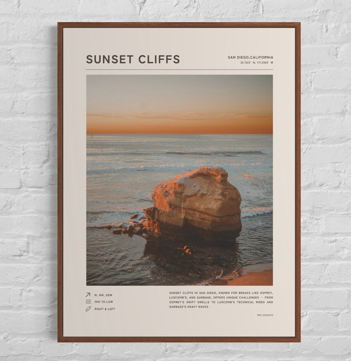 Sunset Cliffs Surf Breaks Print - Iconic San Diego Waves, Osprey ...