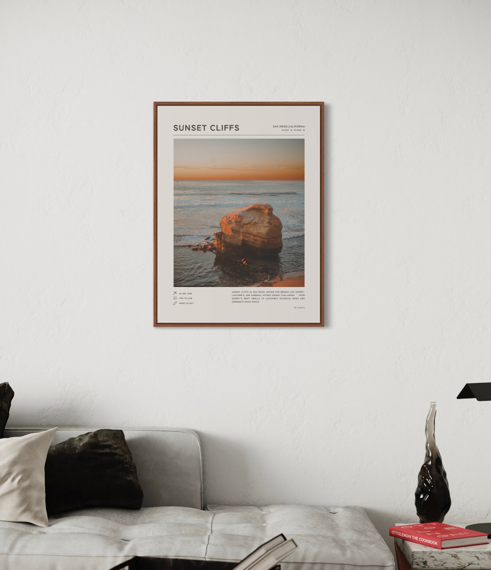 Sunset Cliffs Surf Breaks Print - Iconic San Diego Waves, Osprey ...