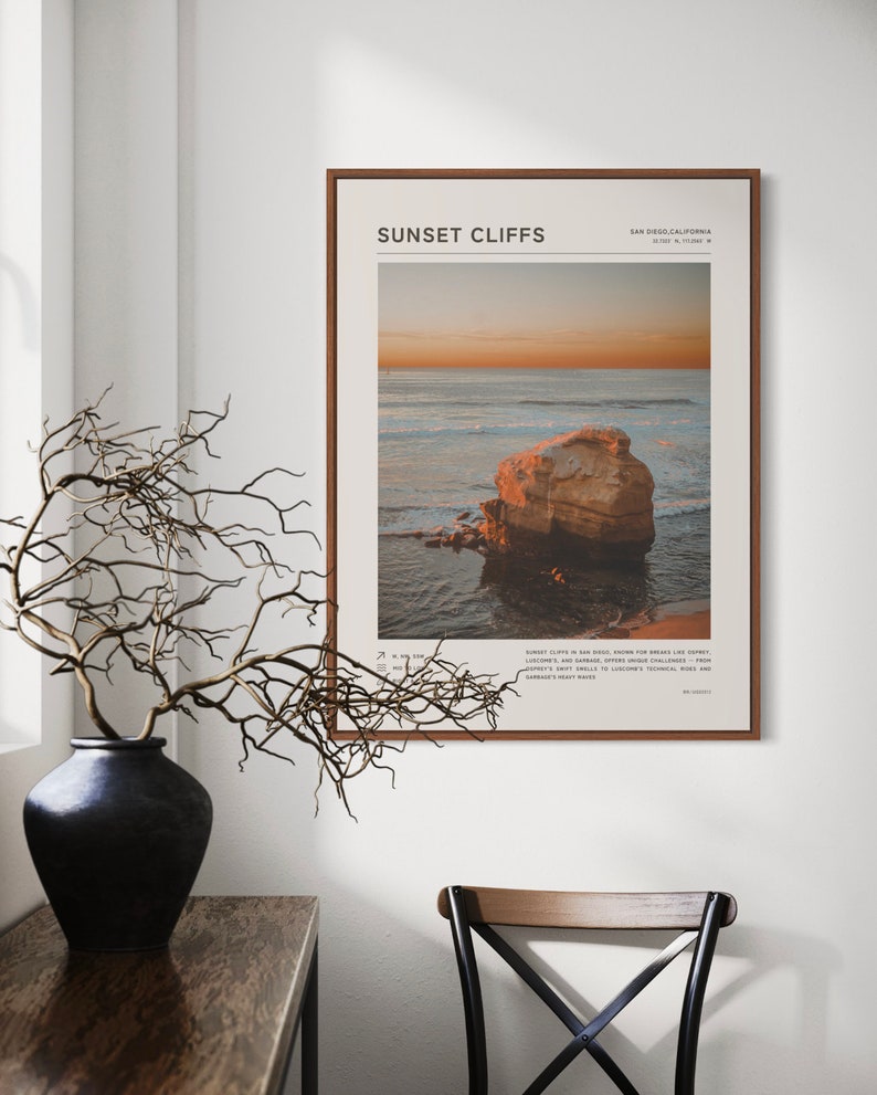 Sunset Cliffs Surf Breaks Print - Iconic San Diego Waves, Osprey ...