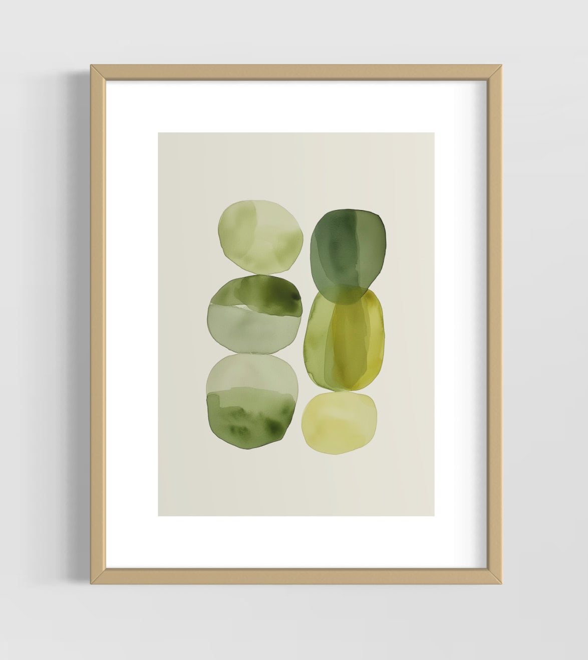 Olive Green Abstract Art Set - Instant Download Print Watercolor Brush ...