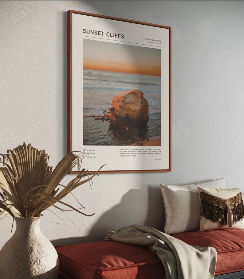 Sunset Cliffs Surf Breaks Print - Iconic San Diego Waves, Osprey ...