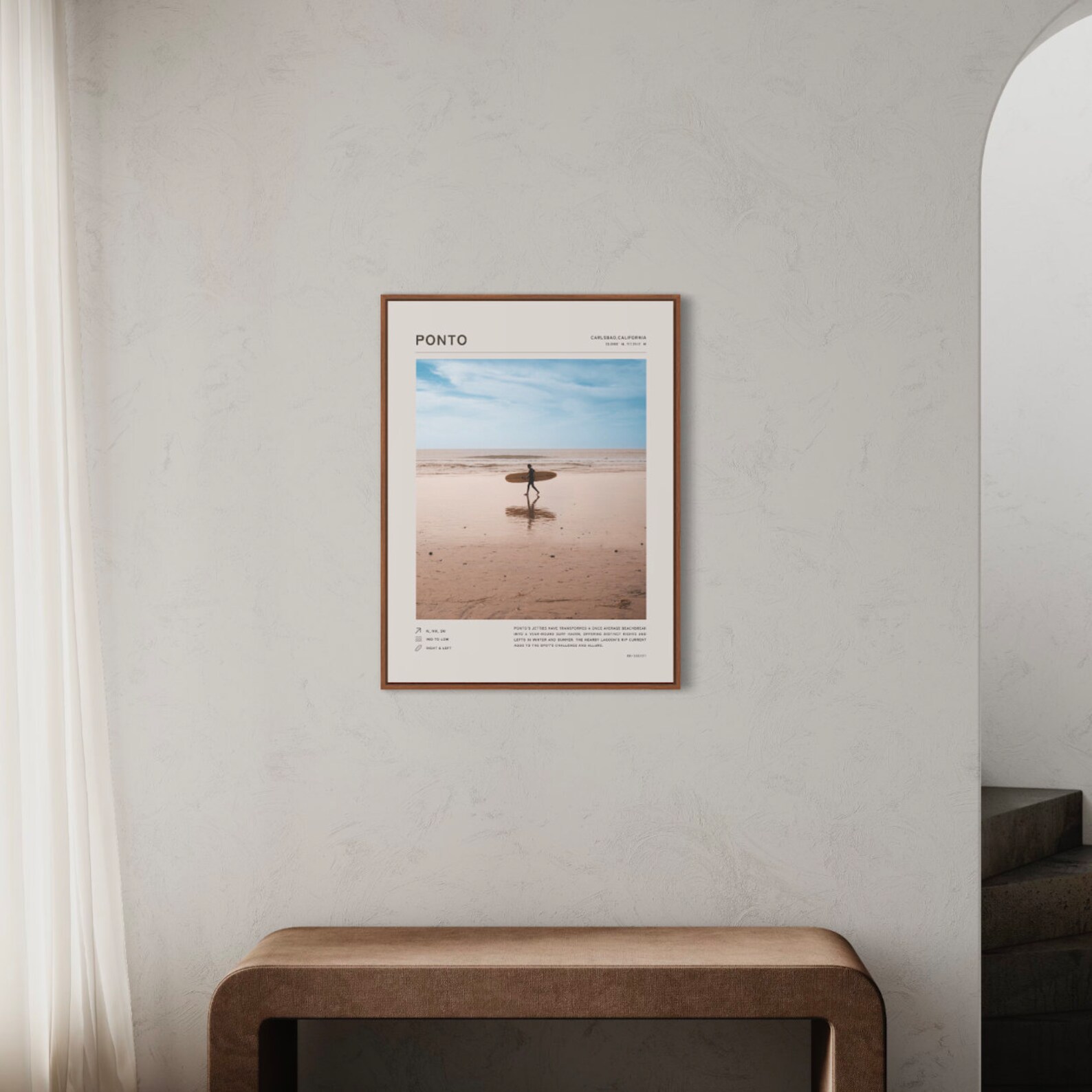 Ponto Surf Spot Print - San Diego Coastal Art, Carlsbad Beach, Surfer ...