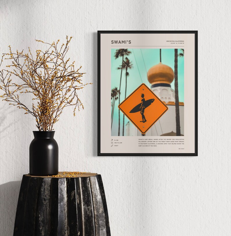 Swami's Surf Spot Print California Coast Encinitas Surf Spot Art, San ...