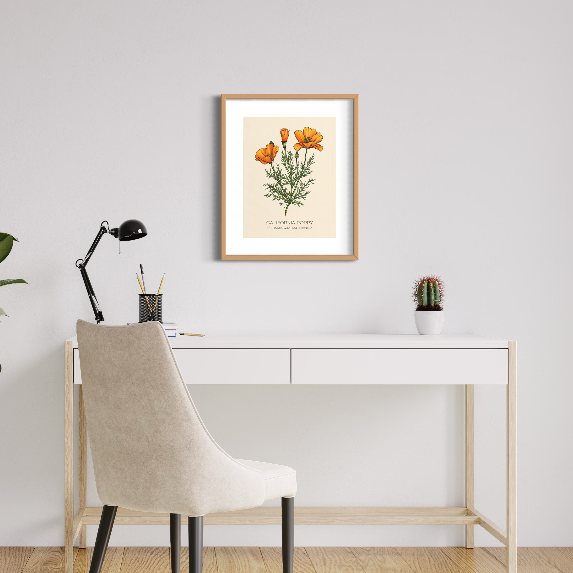 California Poppy Botanical Print - California Poppy Flower Print ...