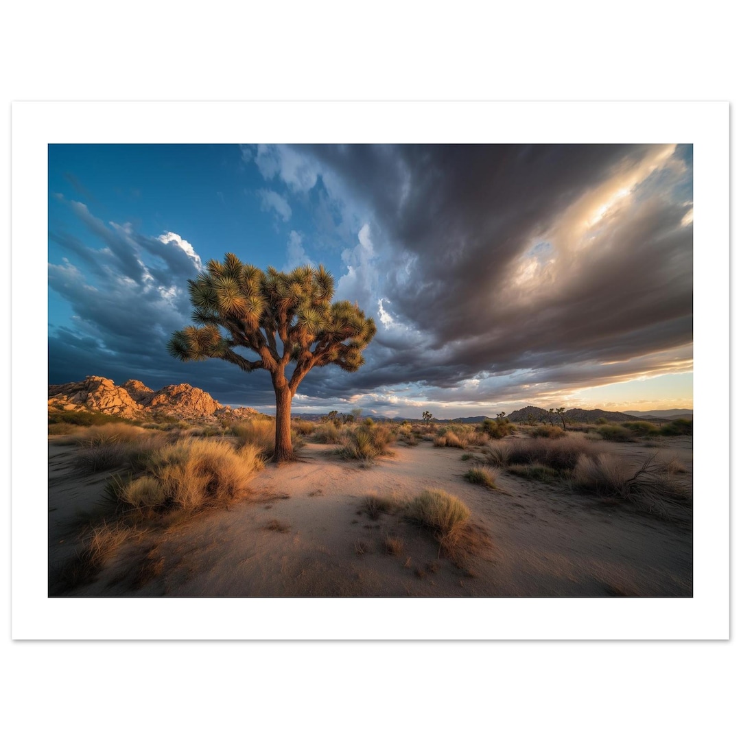 Golden Hour – Joshua Tree Desert Landscape Print - Etsy