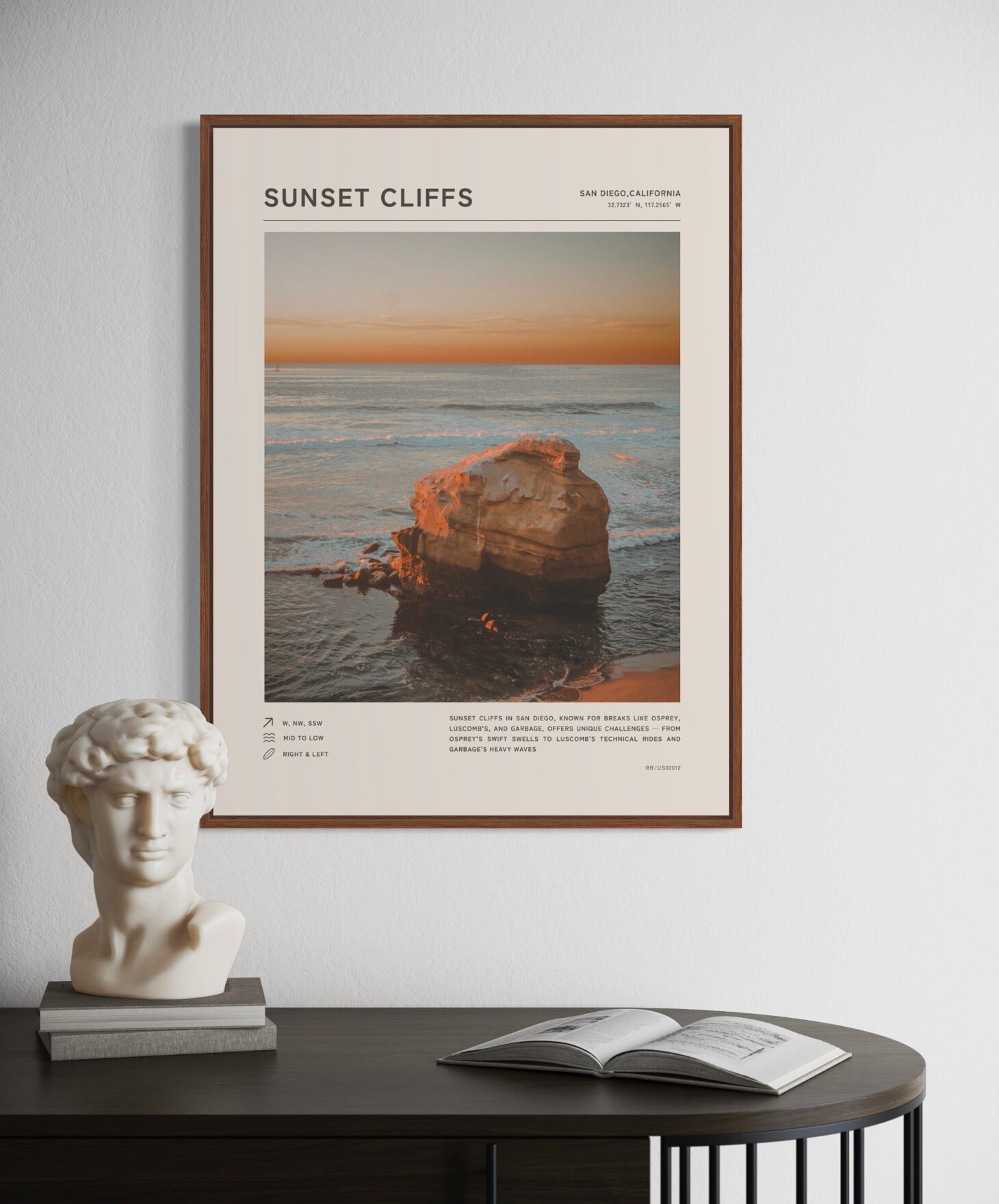 Sunset Cliffs Surf Breaks Print - Iconic San Diego Waves, Osprey ...