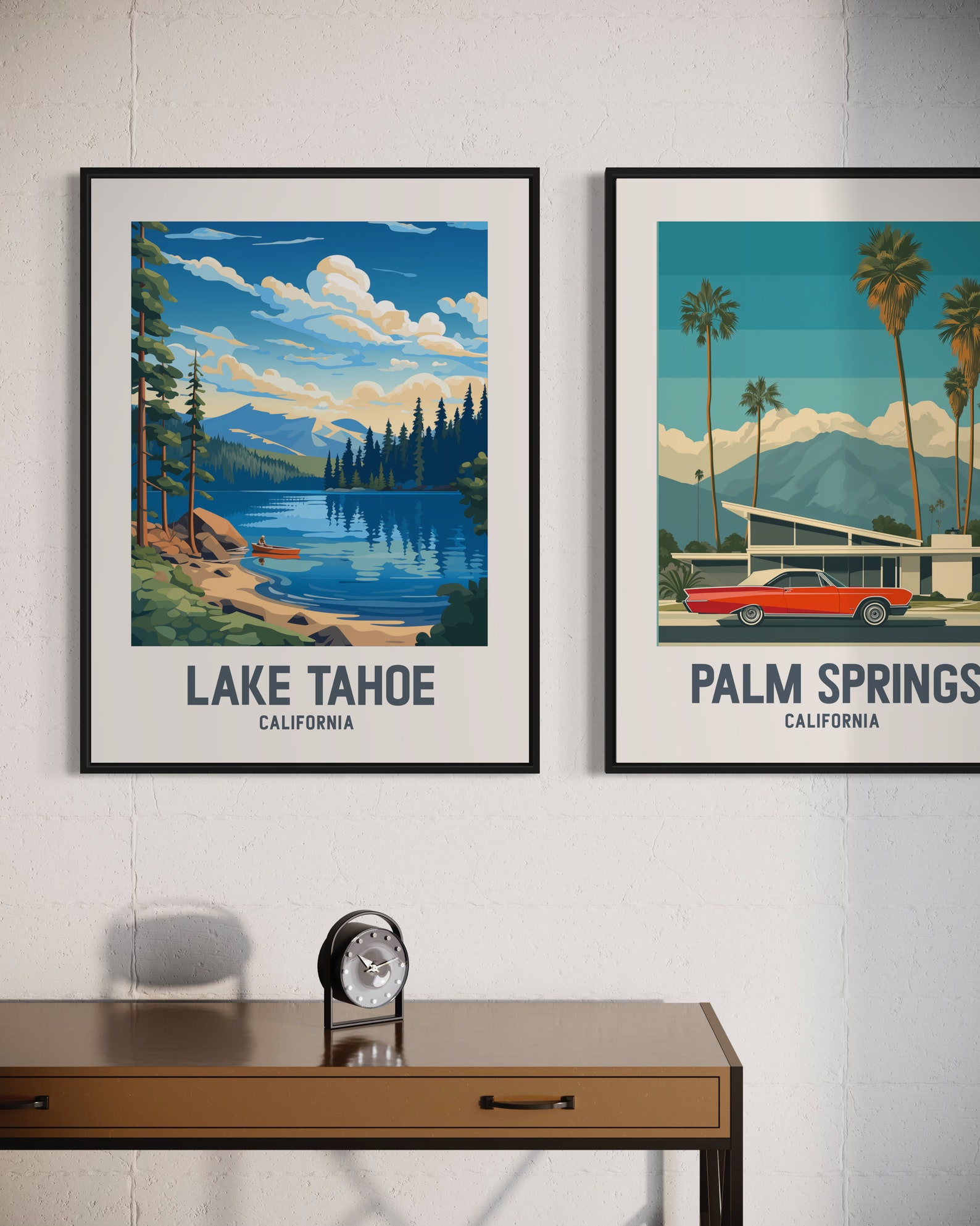 Lake Tahoe Art Print: Retro California Travel Poster - Etsy