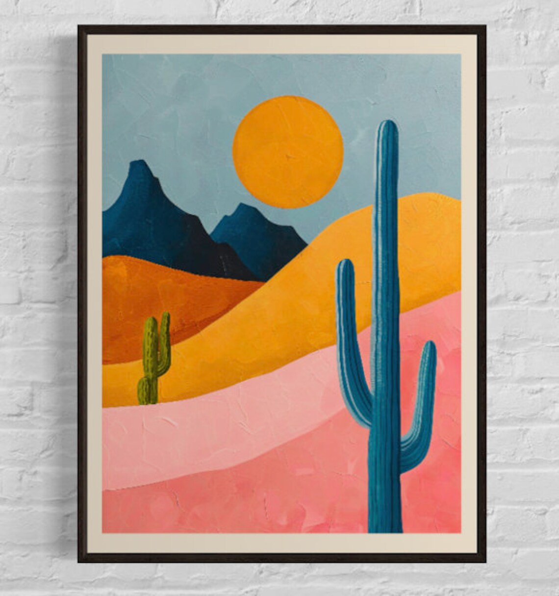 Boho Desert Art - Vibrant Textured Landscape Print, Ultra High ...