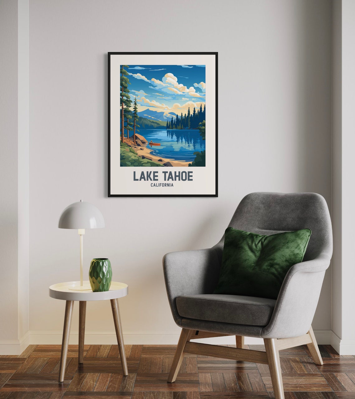 Lake Tahoe Art Print: Retro California Travel Poster - Etsy