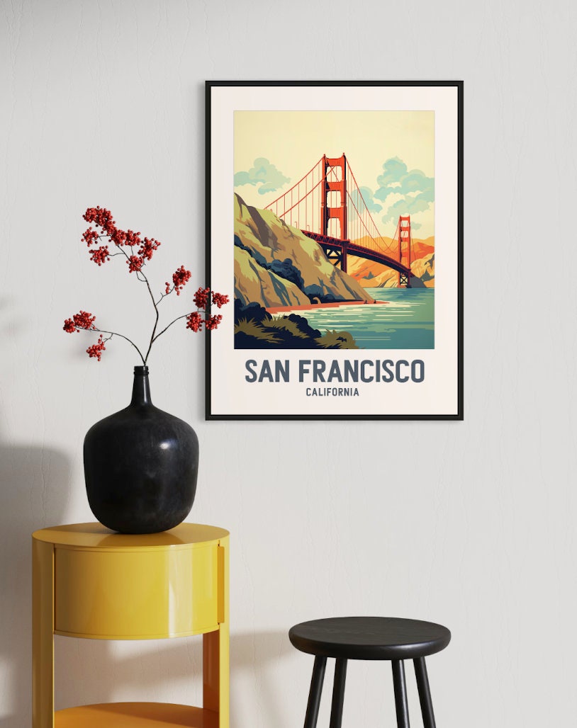 San Francisco Golden Gate Travel Poster California Poster San Francisco ...