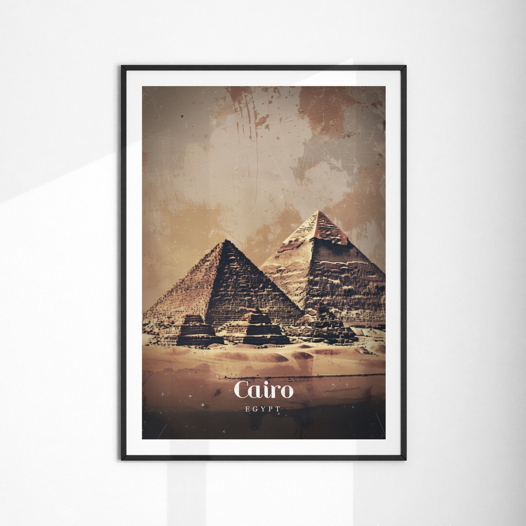 Cairo Vintage Travel Poster Travel Art Print Egypt Wall Art Travel ...