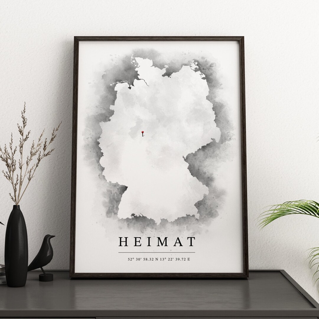 GERMANY Map Coordinates Poster Personalized Map Mural Home Gift ...