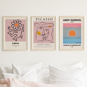 Gallery Wall Art Set of 3 Prints, Picasso Print, Andy Warhol Print ...