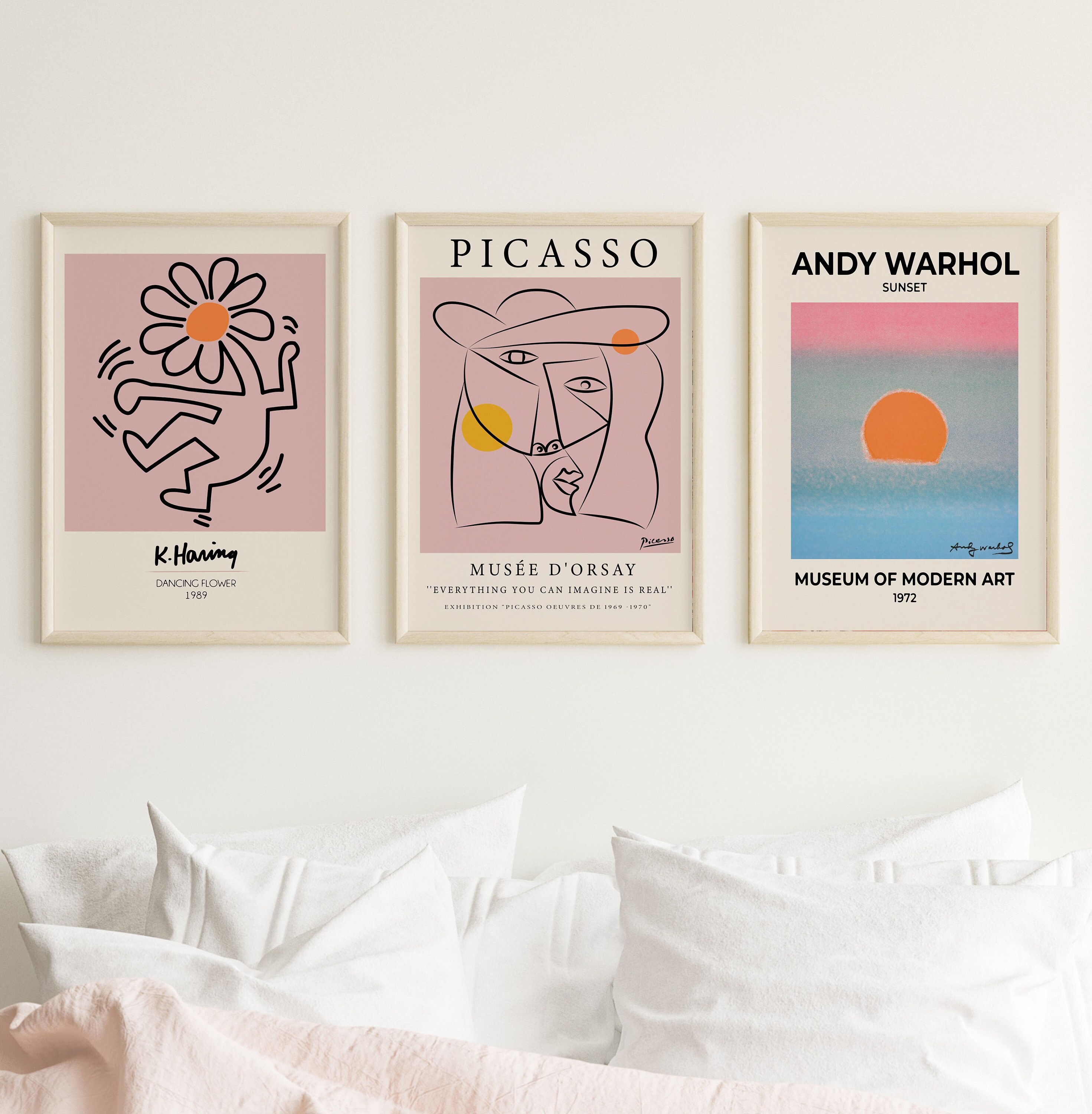 Gallery Wall Art Set of 3 Prints, Picasso Print, Andy Warhol Print ...