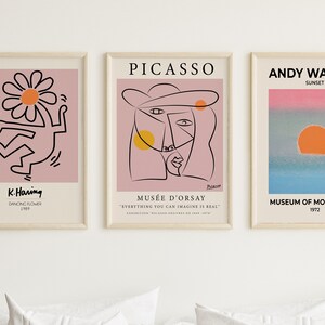 Gallery Wall Art Set of 3 Prints, Picasso Print, Andy Warhol Print ...