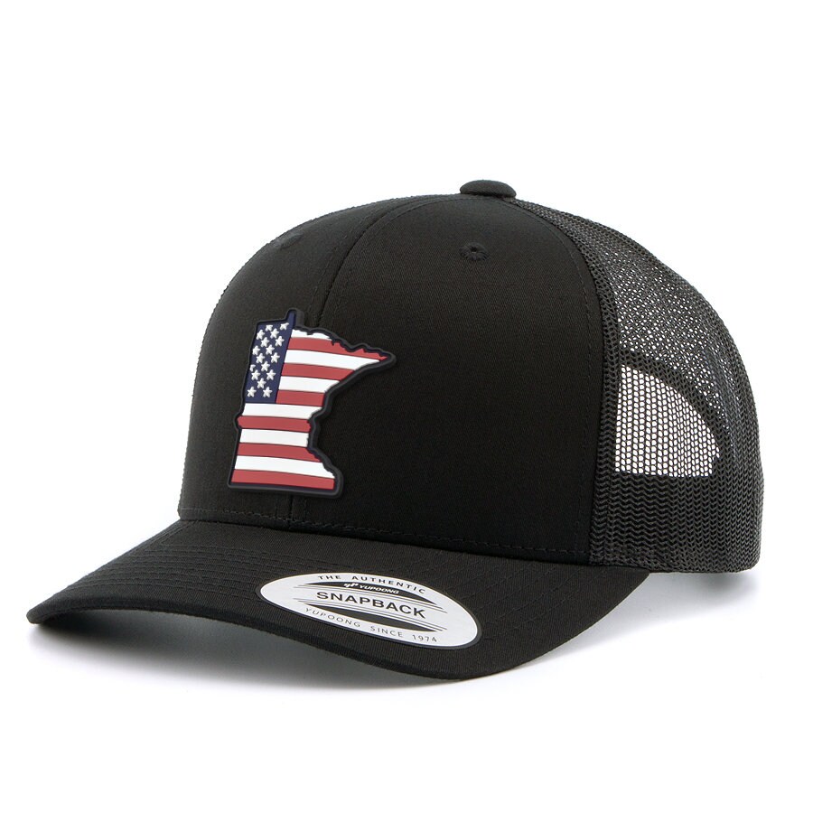 Minnesota Map Trucker Hat USA Flag Hat for Men and Women Patriotic Hat ...