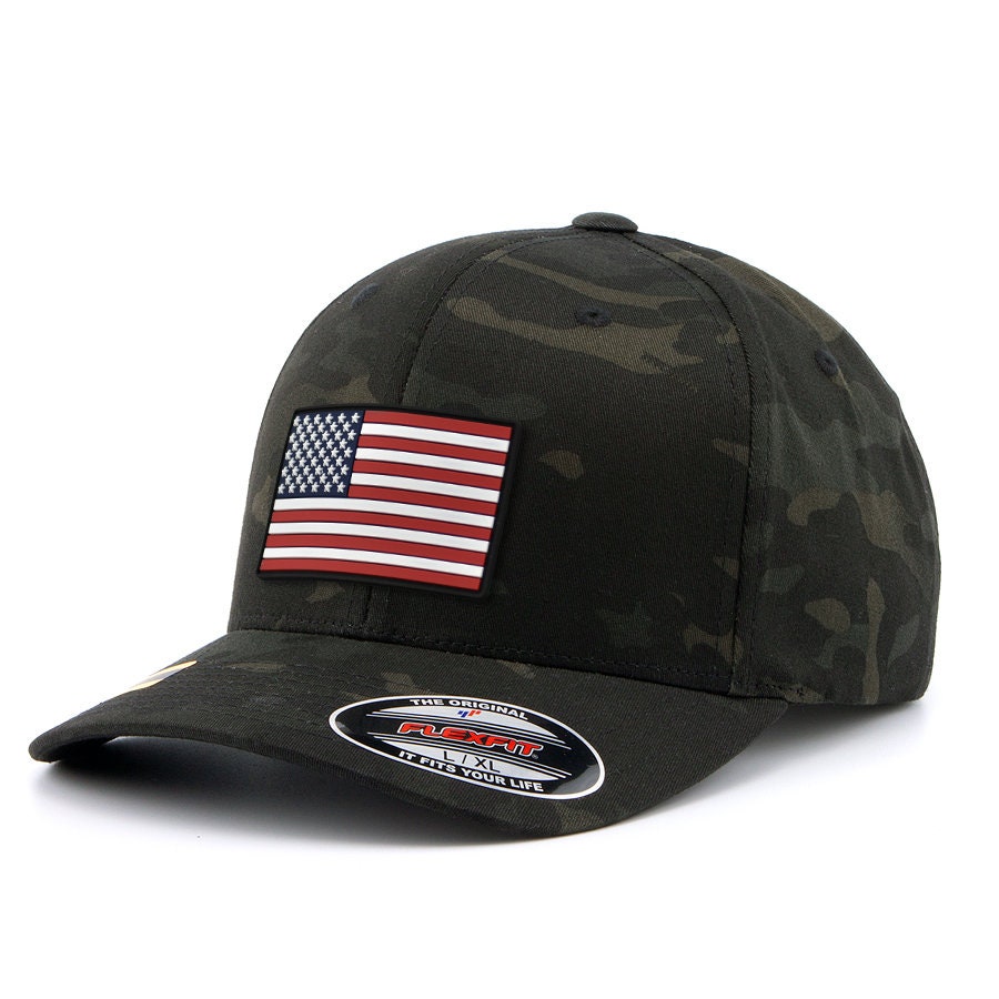 US American Flag Fitted Cap USA Flag Hat for Men and Women USA ...